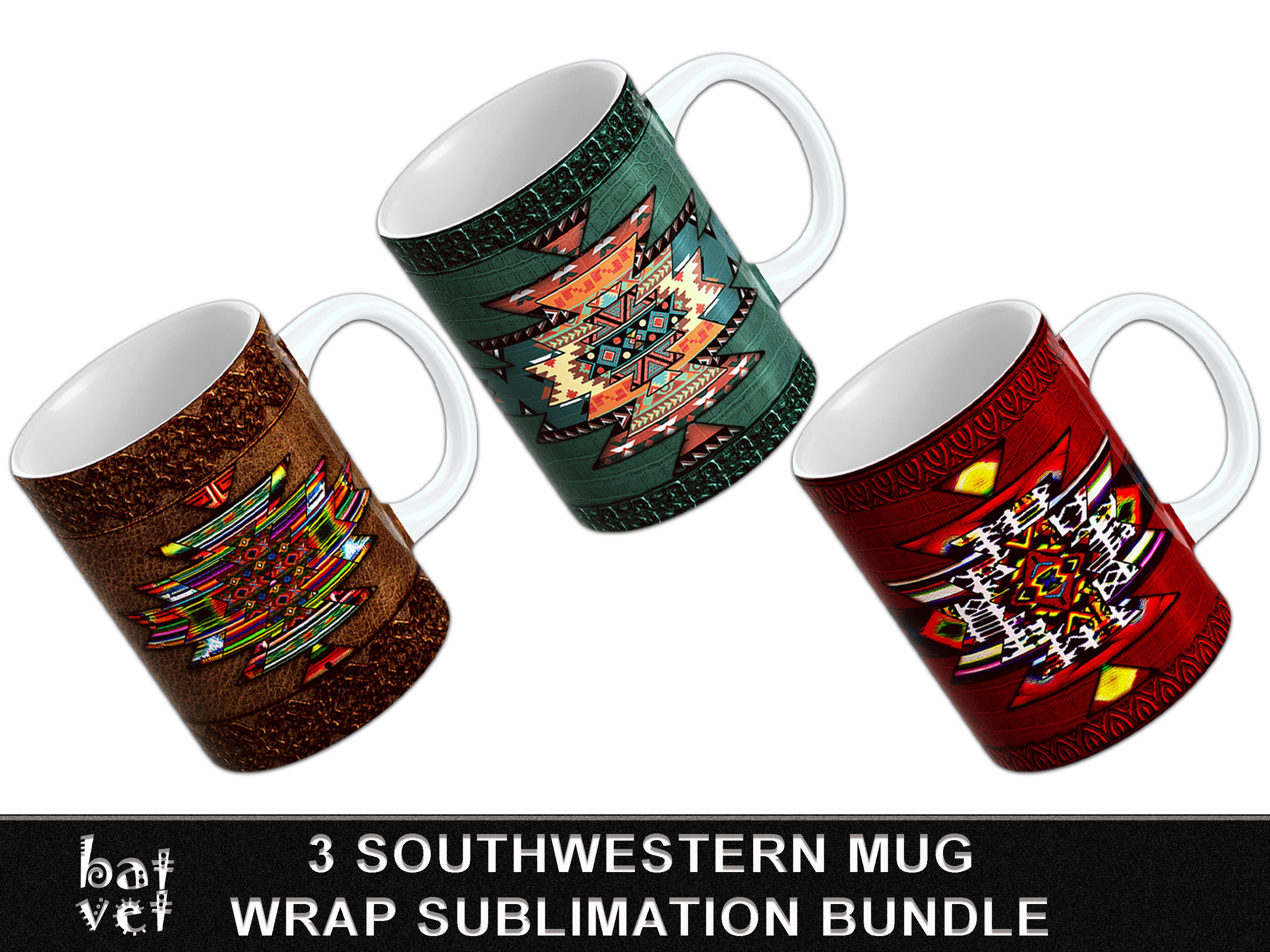 Aztec Mug PNG Bundle Southwestern Coffee Mug Sublimation - Etsy