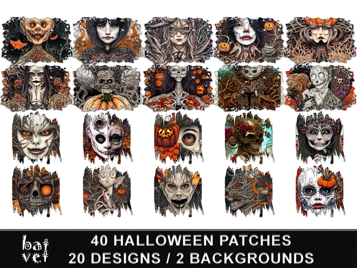 Creepy Halloween Sublimation Background Bundle Distressed - Etsy