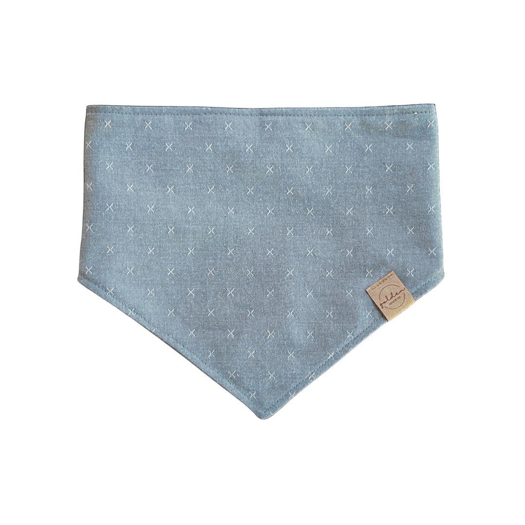 Storm Blue ∙ Sprout Wovens | Snap on Dog Bandana | Dusty Blue Boho ...