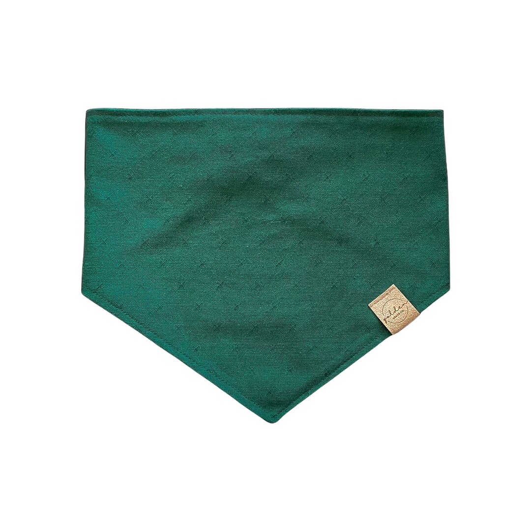 Pine Needle Sprout Wovens Snap on Dog Bandana Dark Green Cotton Pet ...