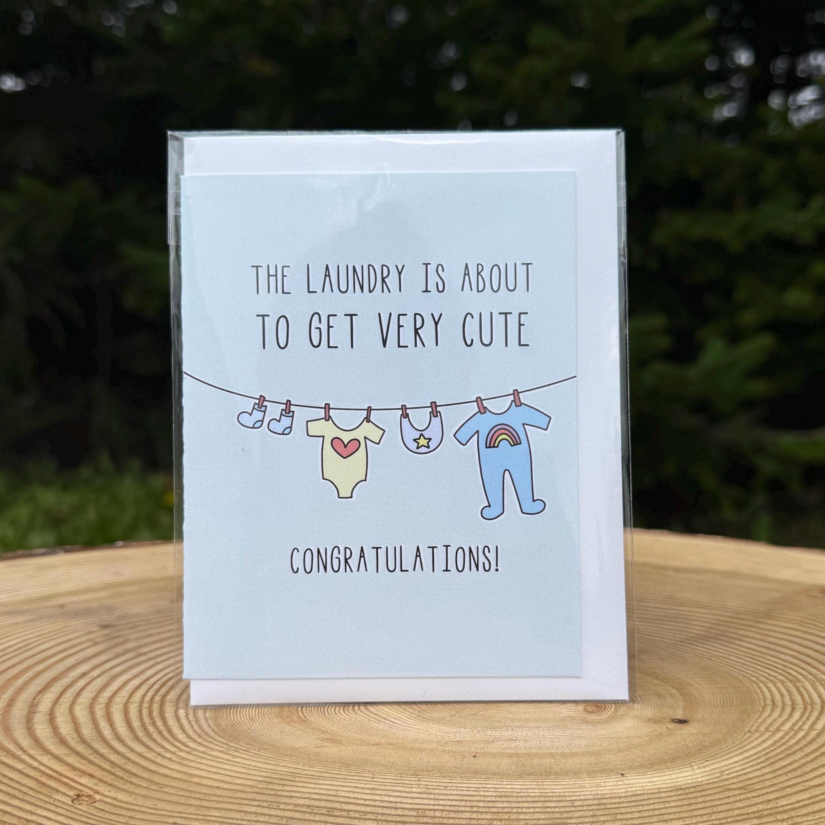 The Laundry is About to Get Real Cute | Baby Shower Card | Baby Card ...