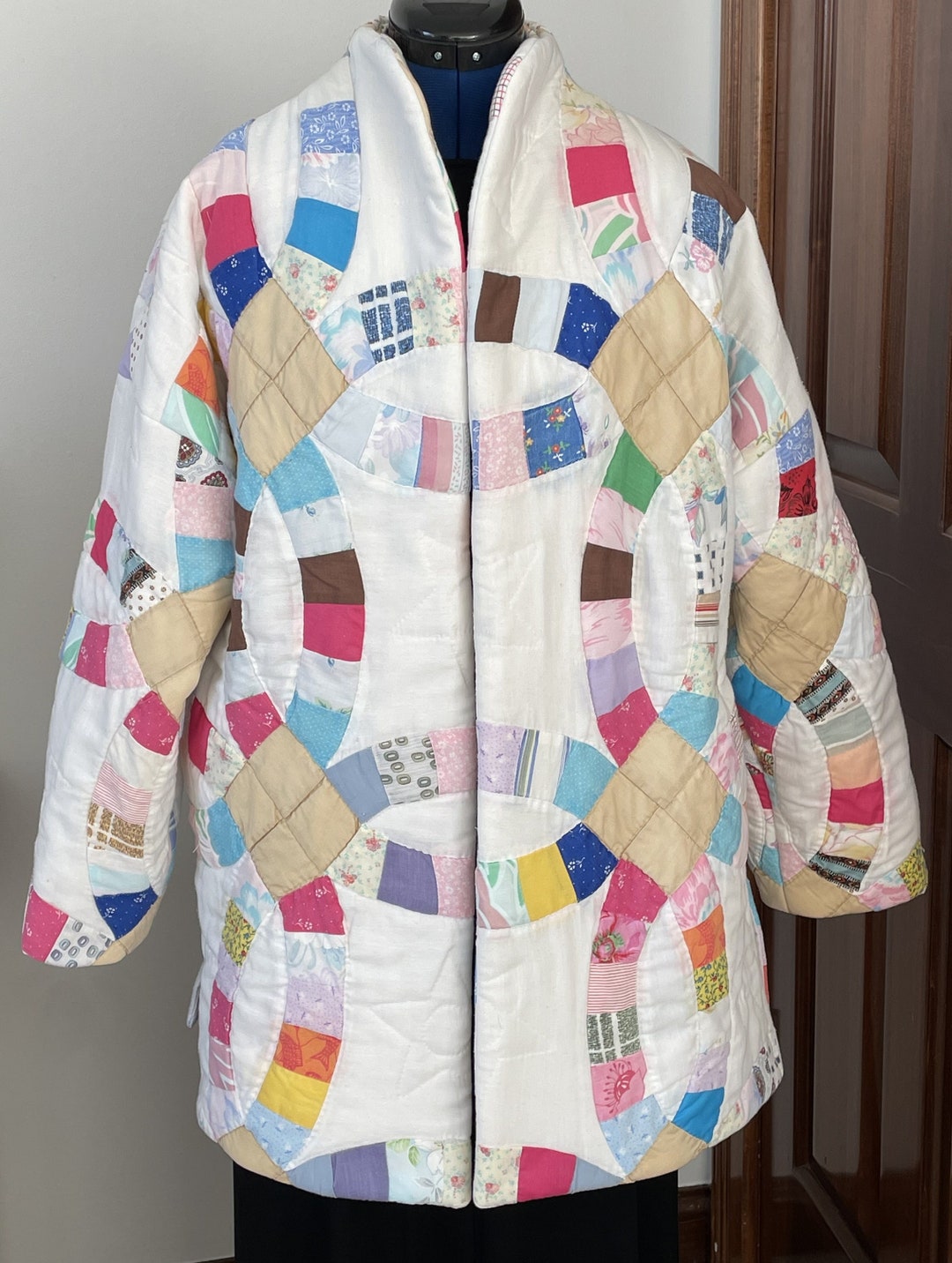 Repurposed Double Wedding Ring Quilt Jacket - Etsy