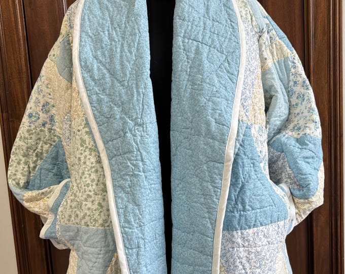 Oversized Quilt Jacket With Large Fold-over Collar - Etsy