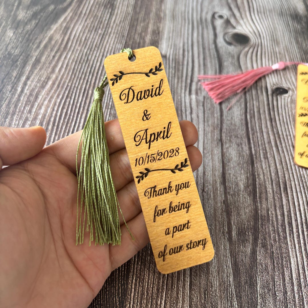 Rustic Wooden Bookmarks, Personalized Wedding Favors, Custom Keepsakes ...