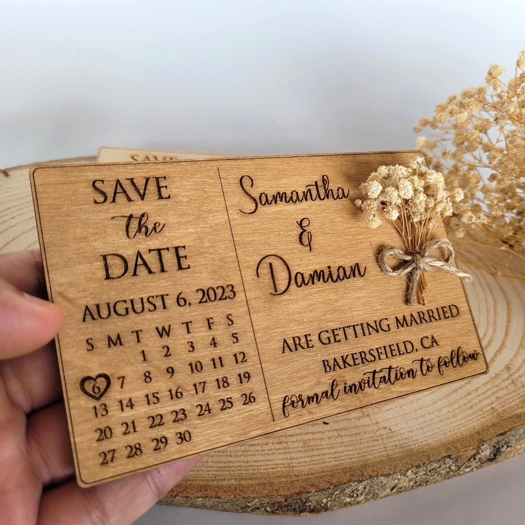 Rustic Wedding Save the Date Laser Engraved Wood Wedding - Etsy