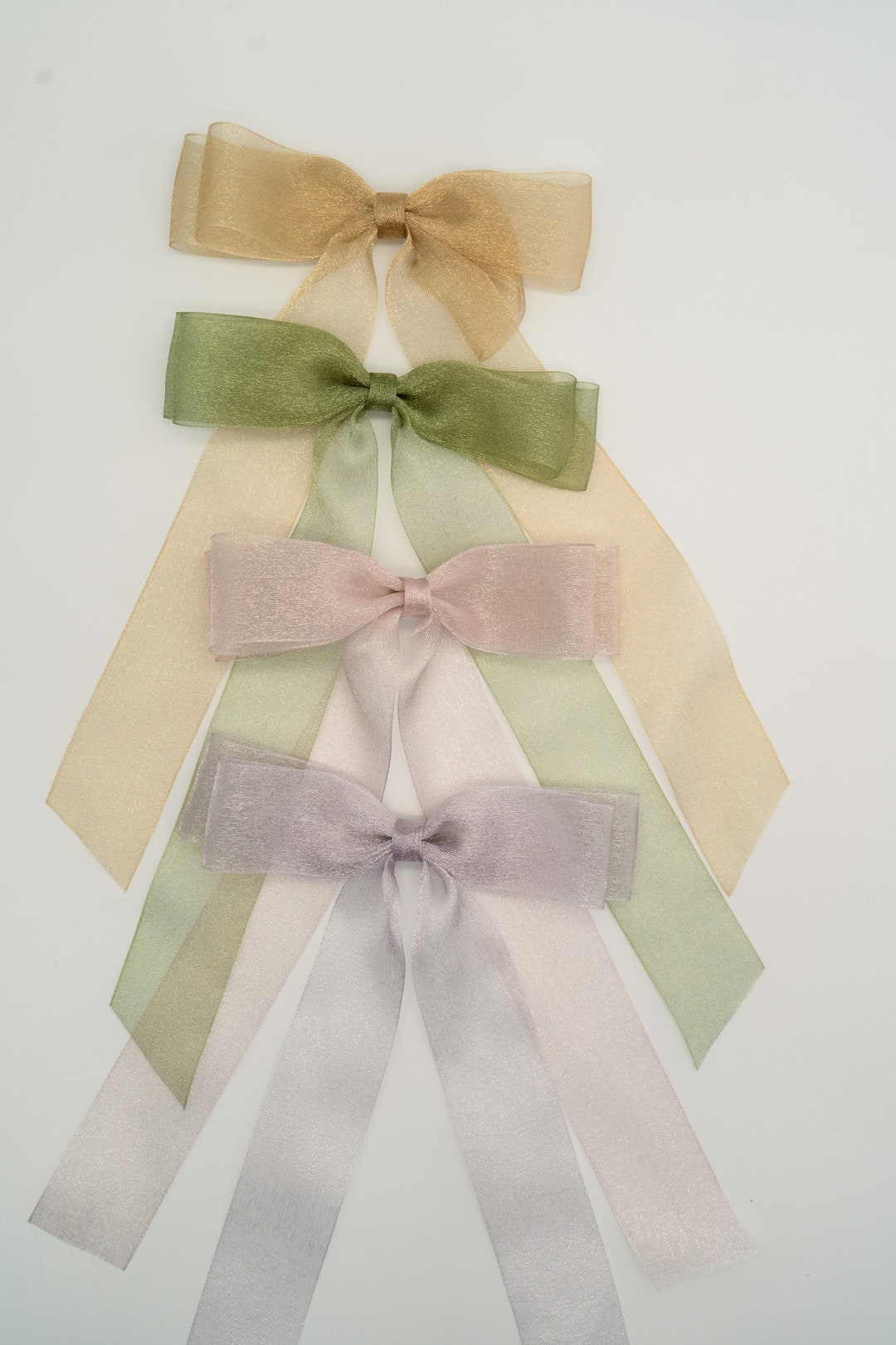 Jumbo Luxe Organza Long Sheer Riley Hair Bow Special Occasion Gift for ...