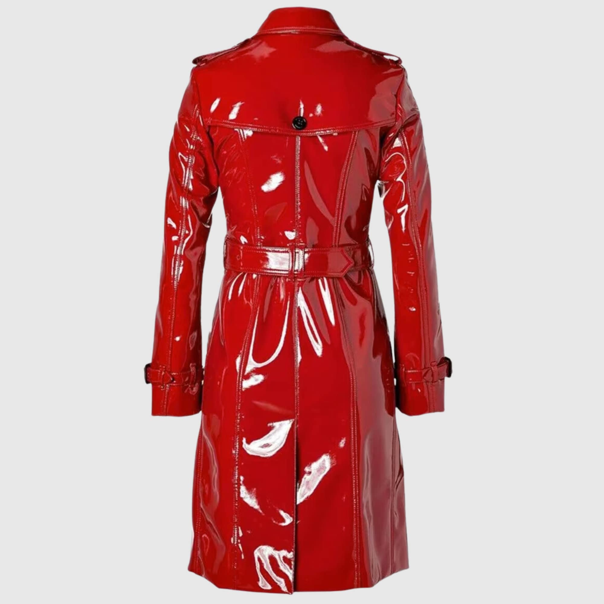 PVC Vinyl Trench Coat Red Trench Coat Women Long Red Coat - Etsy