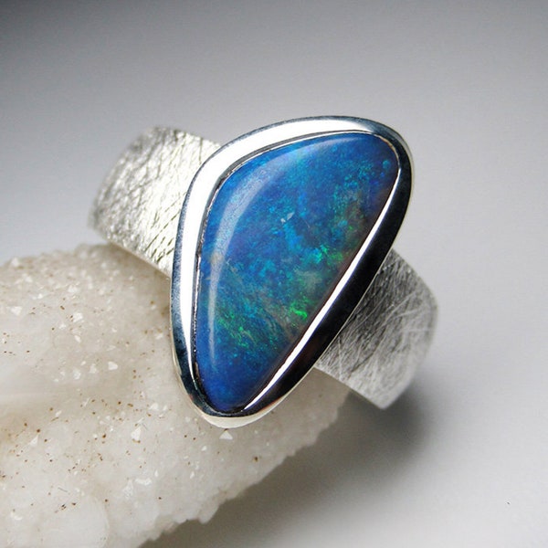 Blue Opal Ring - Etsy UK