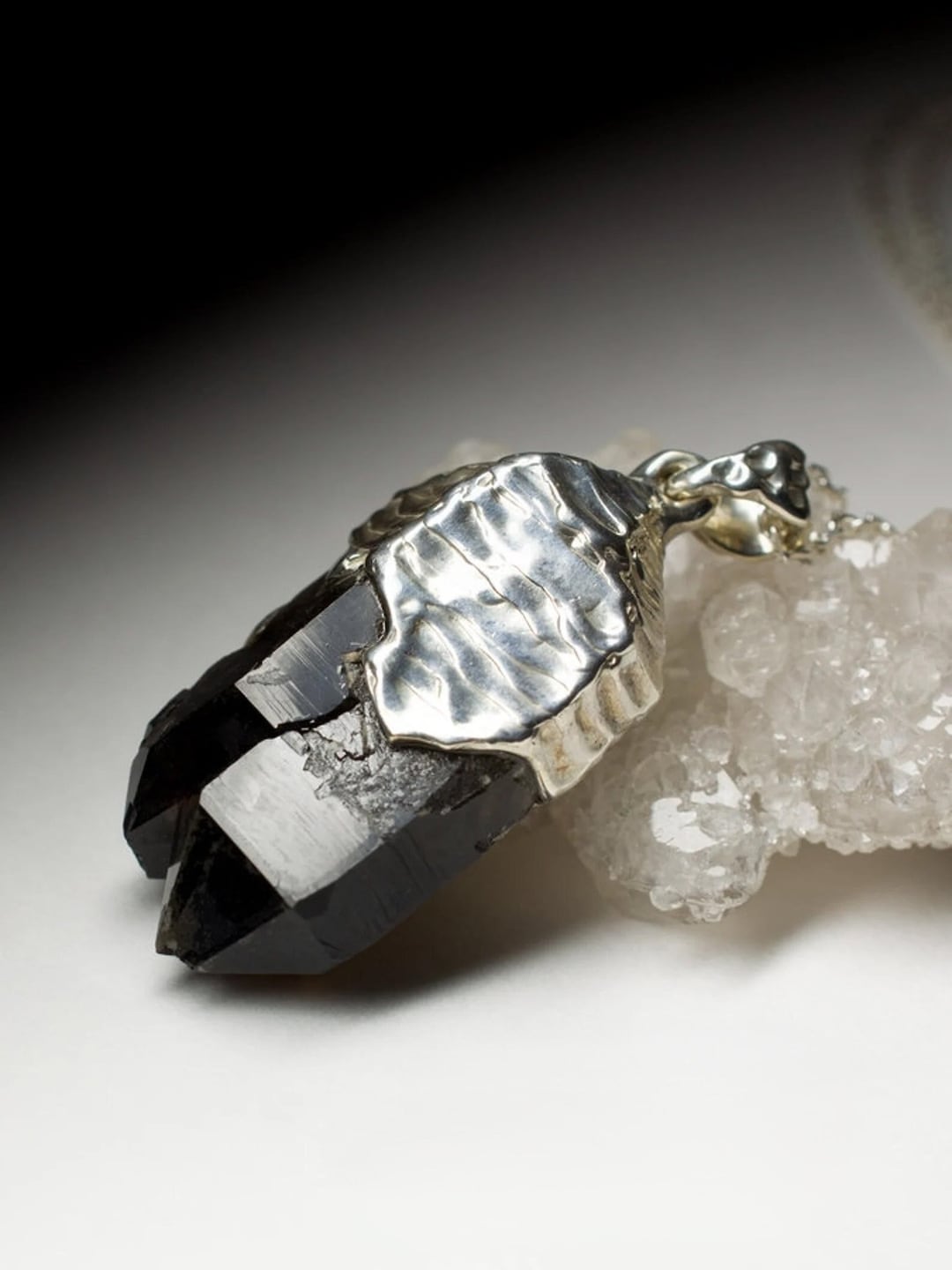 Morion Crystal Necklace, Natural Black Quartz Crystal, Gemstone ...