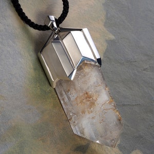 Large Topaz Crystal Necklace Natural Clear Gemstone Pendant Magic Stone ...