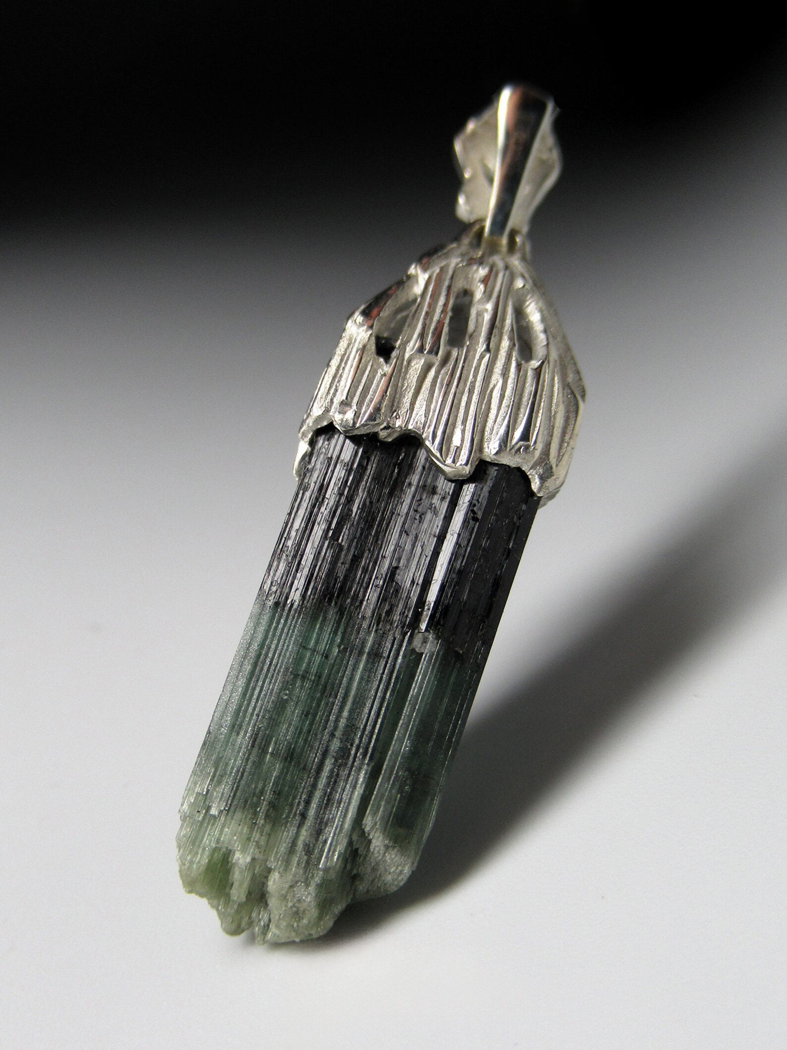 Mens Polychrome Tourmaline Silver Pendant Natural Tourmaline - Etsy
