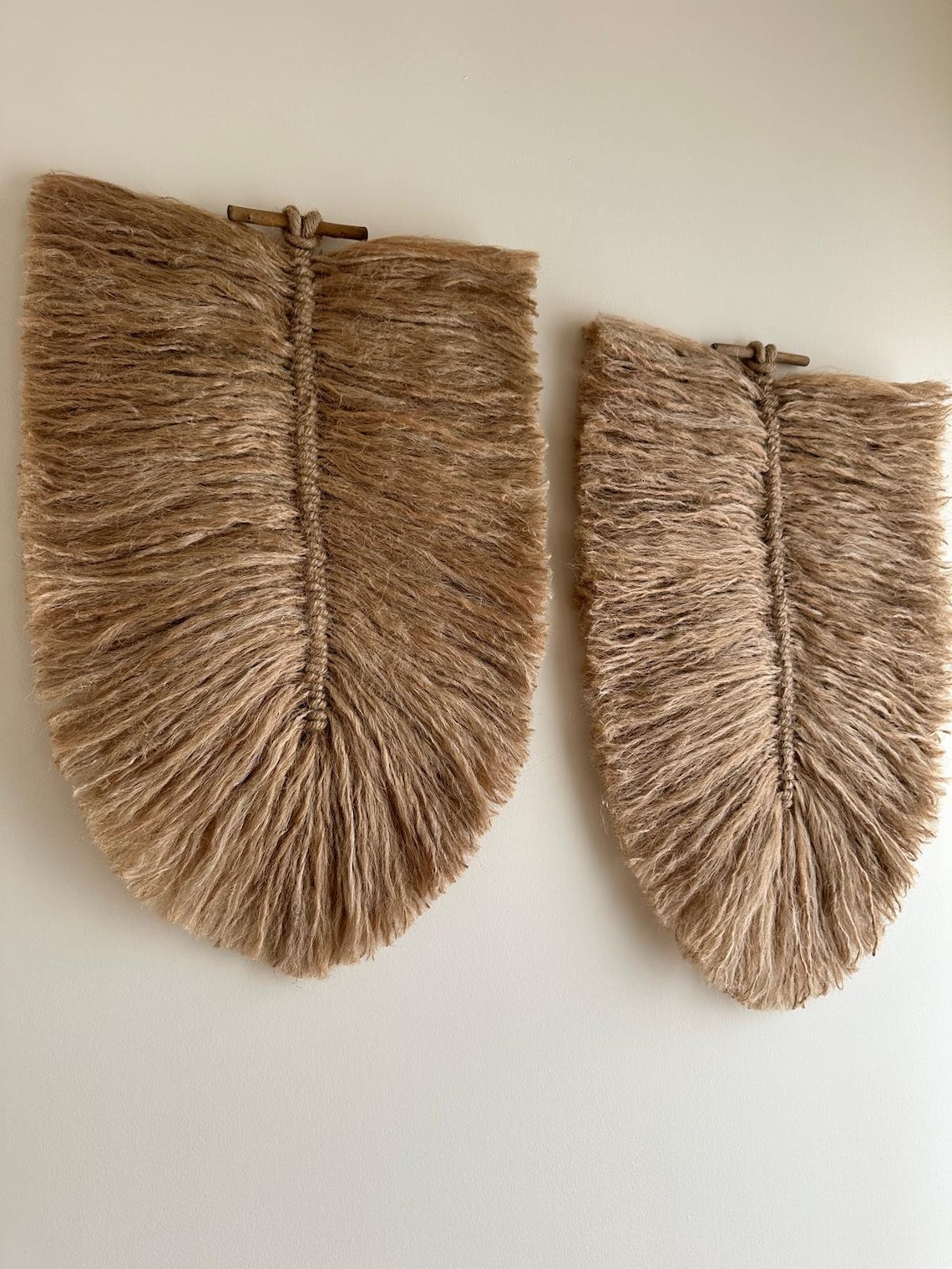 Jute Wall Hangings, Jute Leaf, Jute Feather, Boho style Home Decor ...
