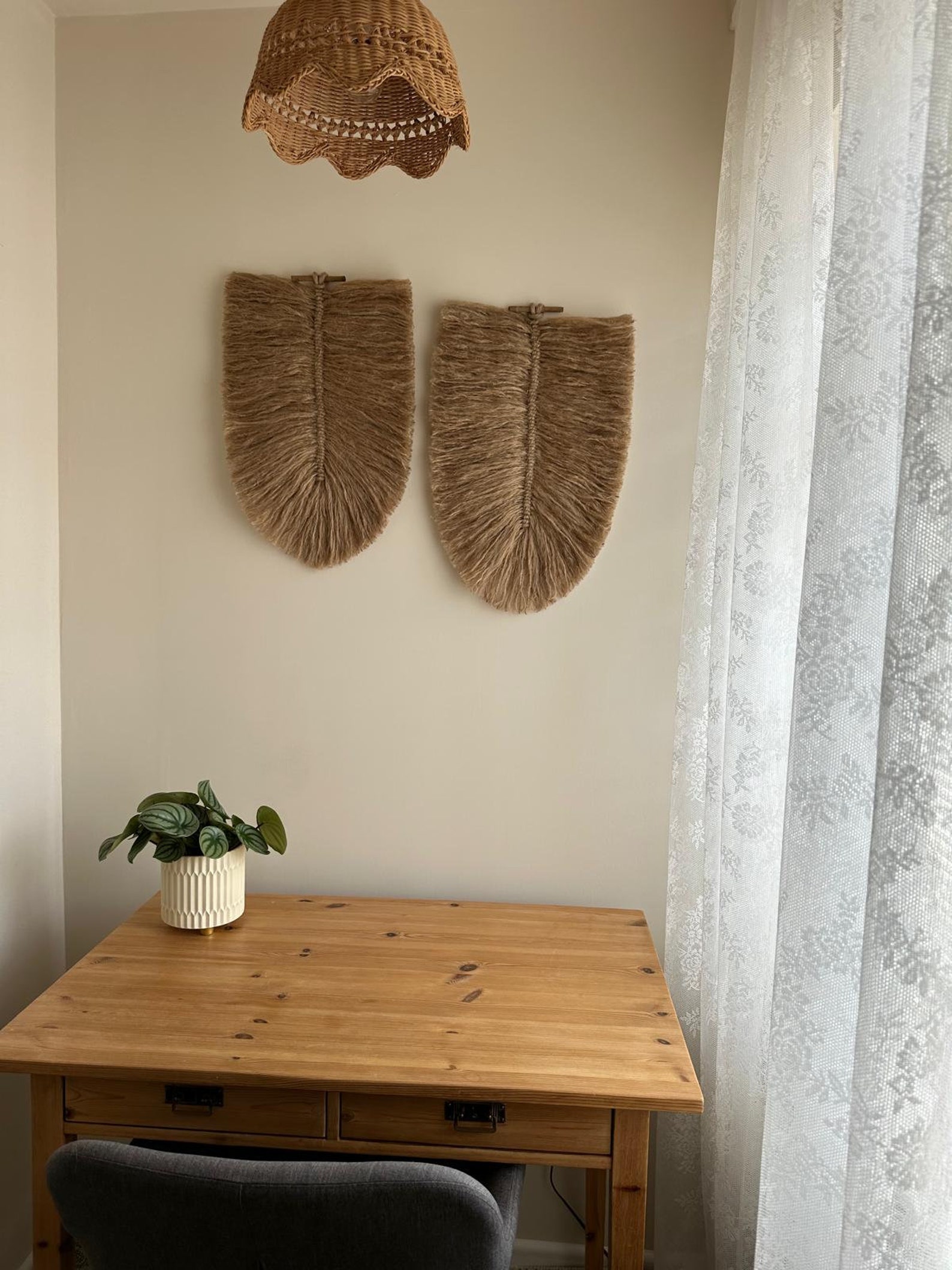 Jute Wall Hangings, Jute Leaf, Jute Feather, Boho style Home Decor ...