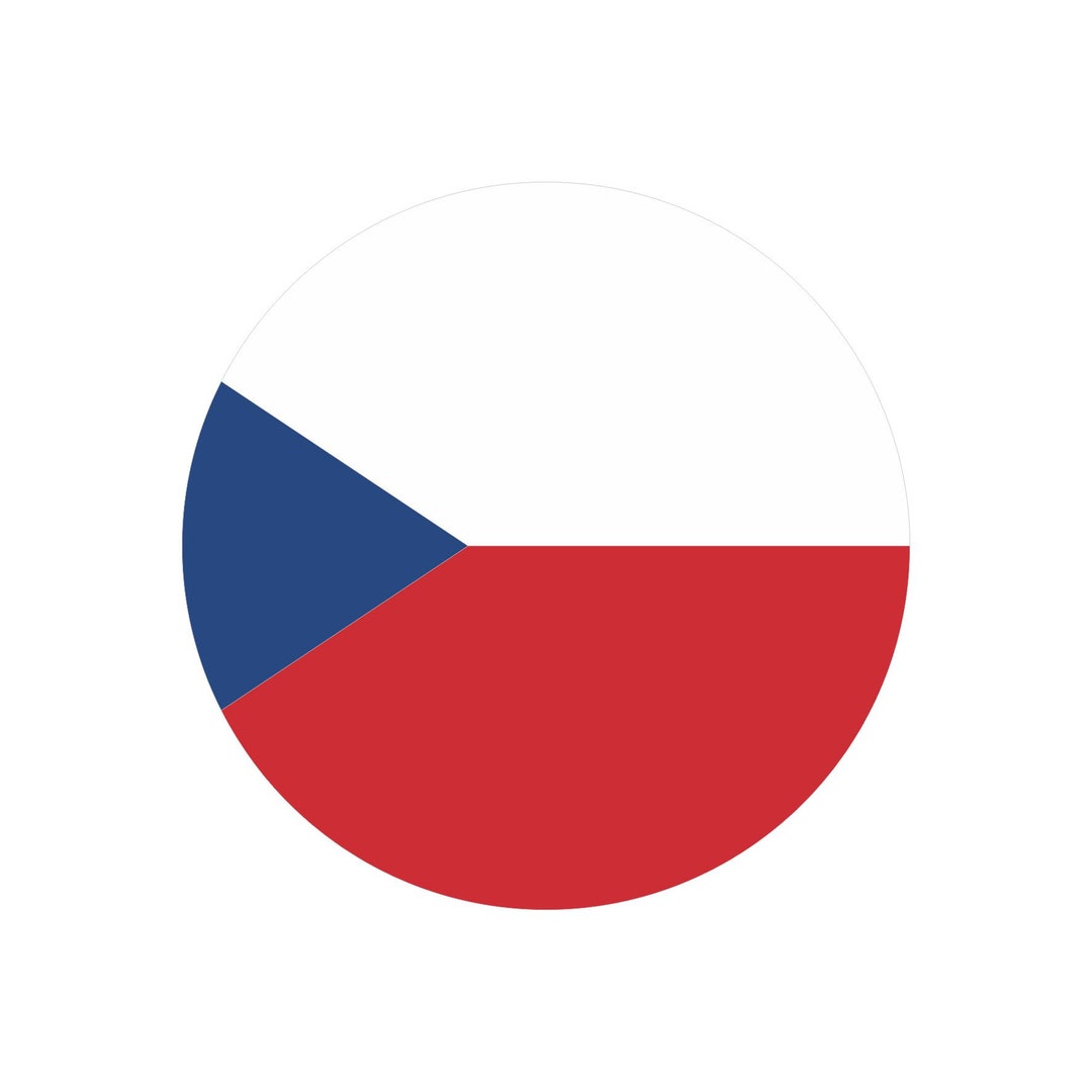Czech Republic Sticker 5 Cm Round Flag Round Vinyl Stickers EM WM - Etsy