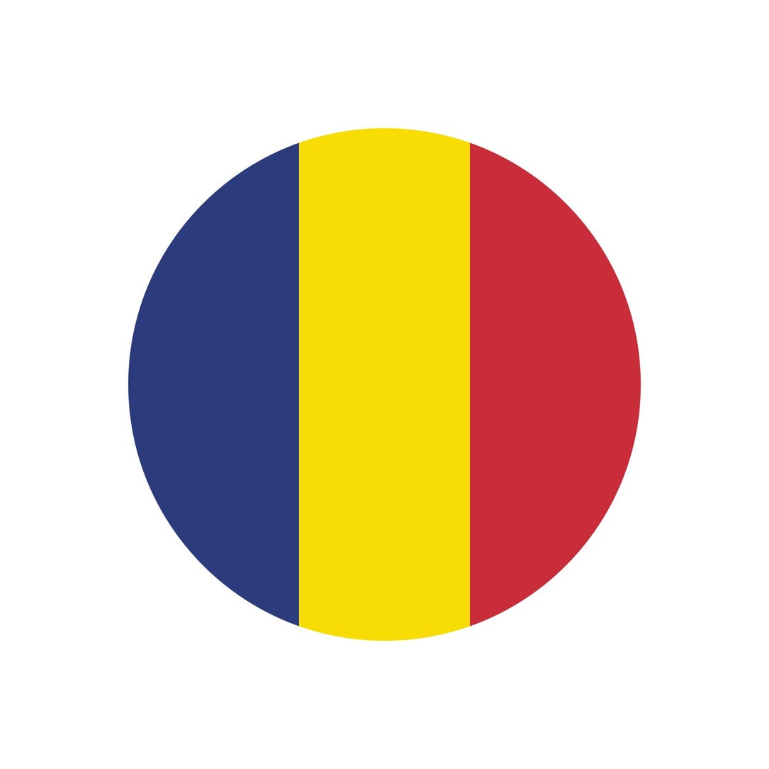 Romania Romania Sticker 8 Cm Round Flag Round Vinyl Stickers EM World ...