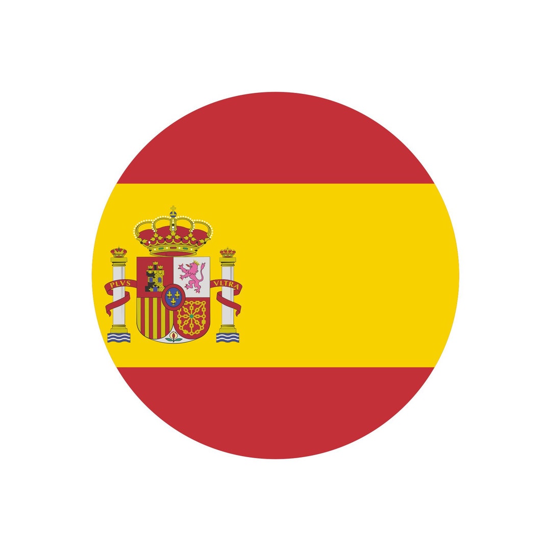 Spain Spain Sticker 5 Cm Round Flag Round Vinyl Stickers EM World Cup ...