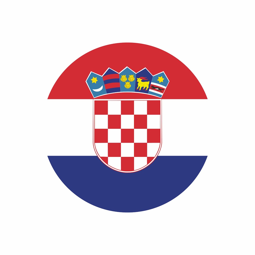 Croatia Croatia Sticker 5 Cm Round Flag Round Vinyl Stickers EM World ...