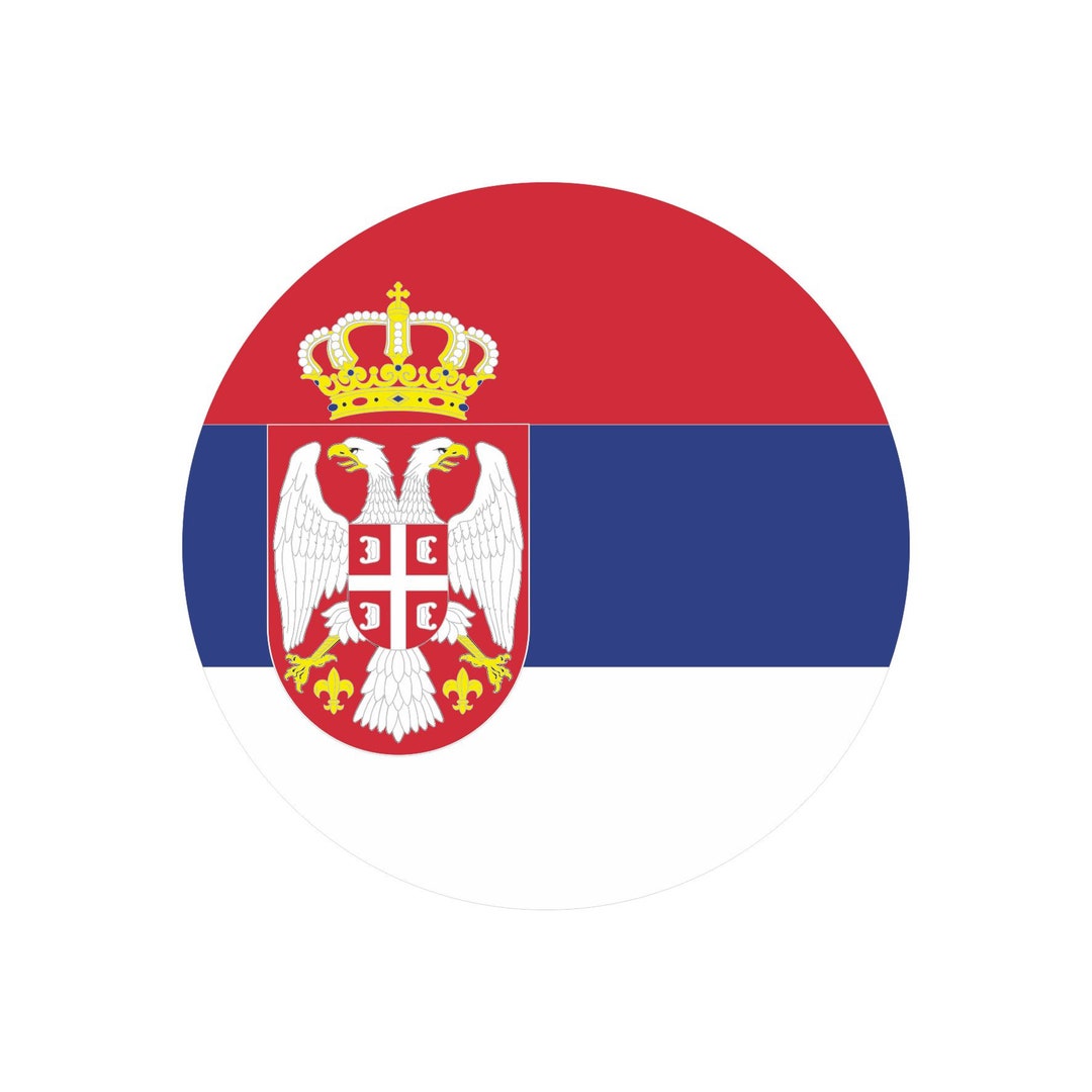 Serbia Serbia Sticker 8 Cm Round Flag Round Vinyl Stickers EM WM - Etsy