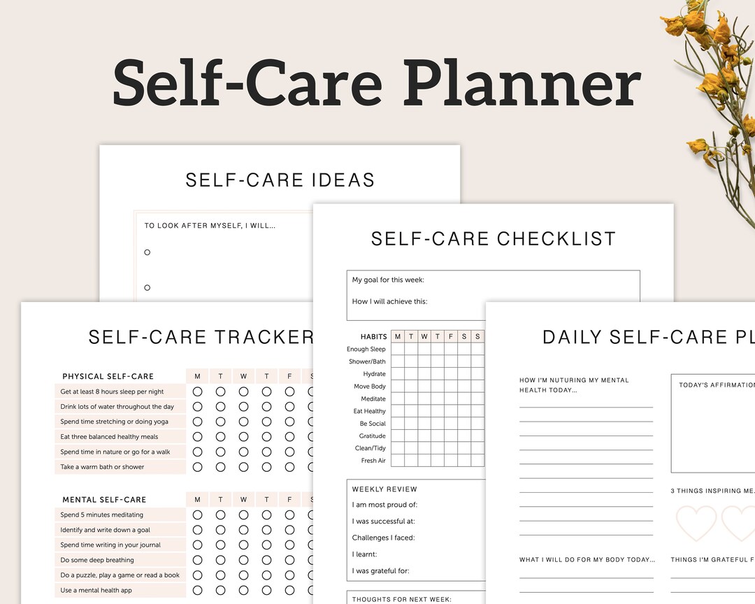 Daily Self Care Planner Printable With Checklist and Mood - Etsy