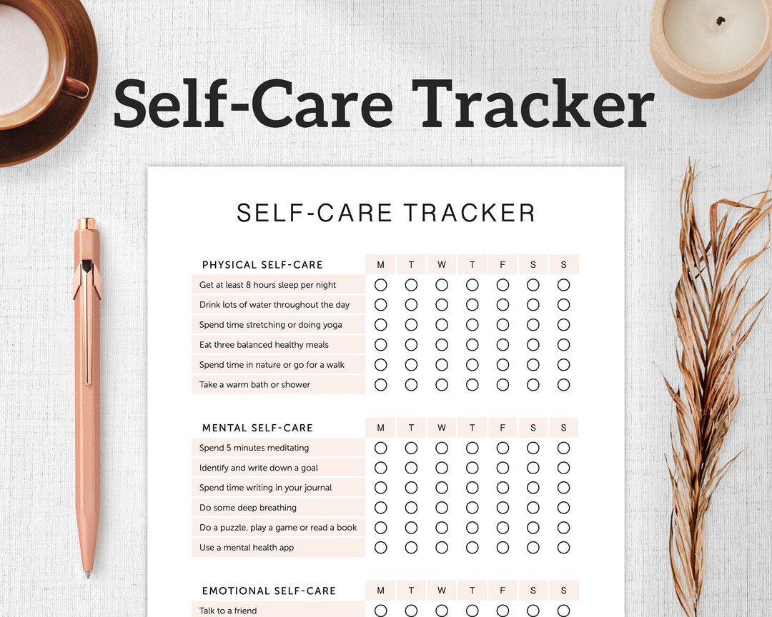 Self Care Tracker Printable Checklist, PDF DOWNLOAD - Etsy
