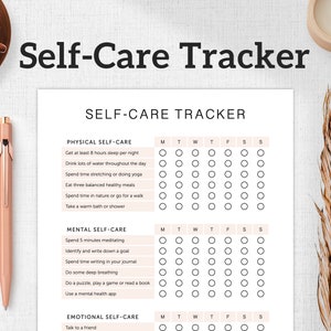Self Care Tracker Printable Checklist, PDF DOWNLOAD - Etsy