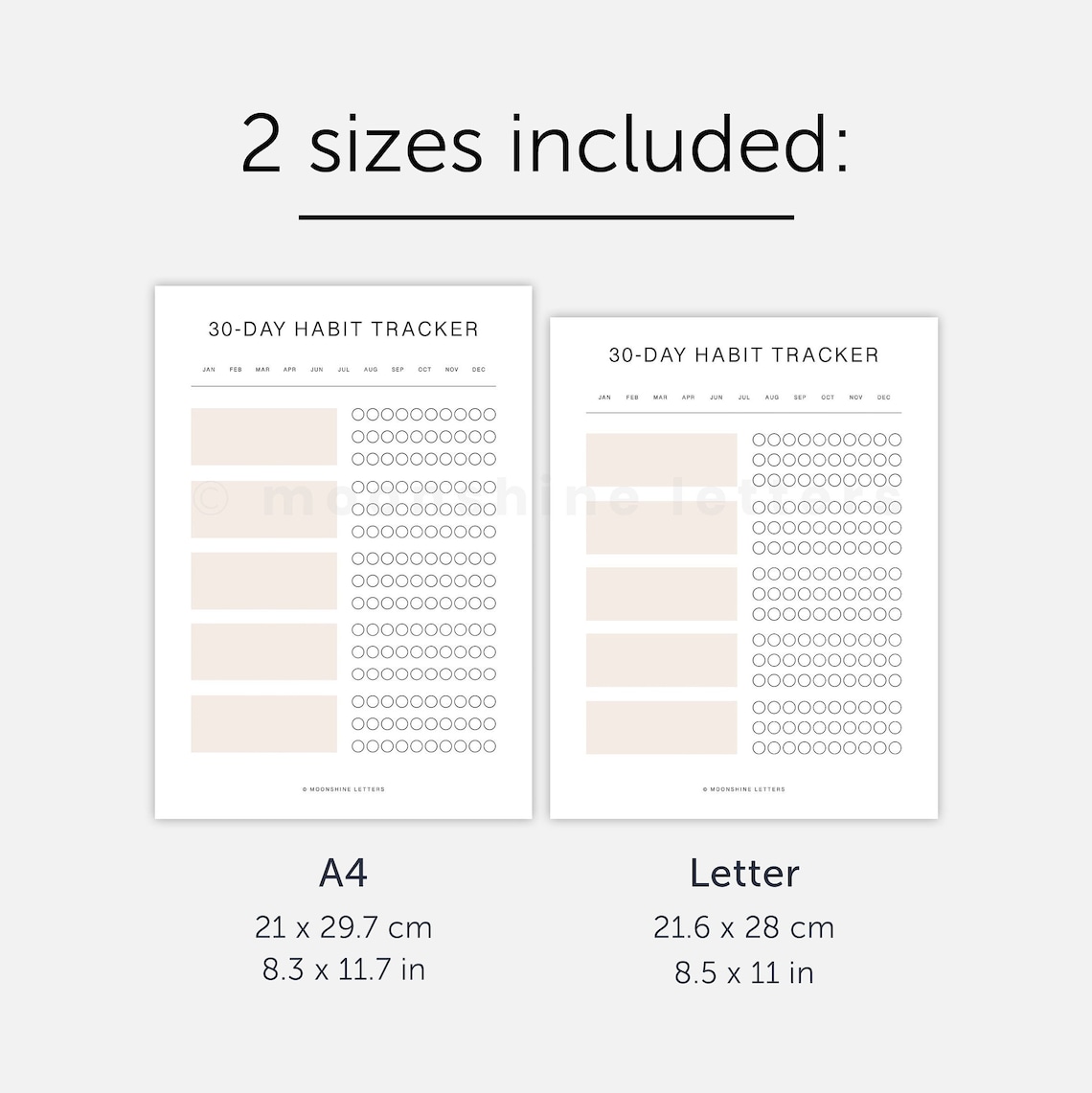 30 Day Challenge, Habit Tracker Printable, PDF DOWNLOAD - Etsy