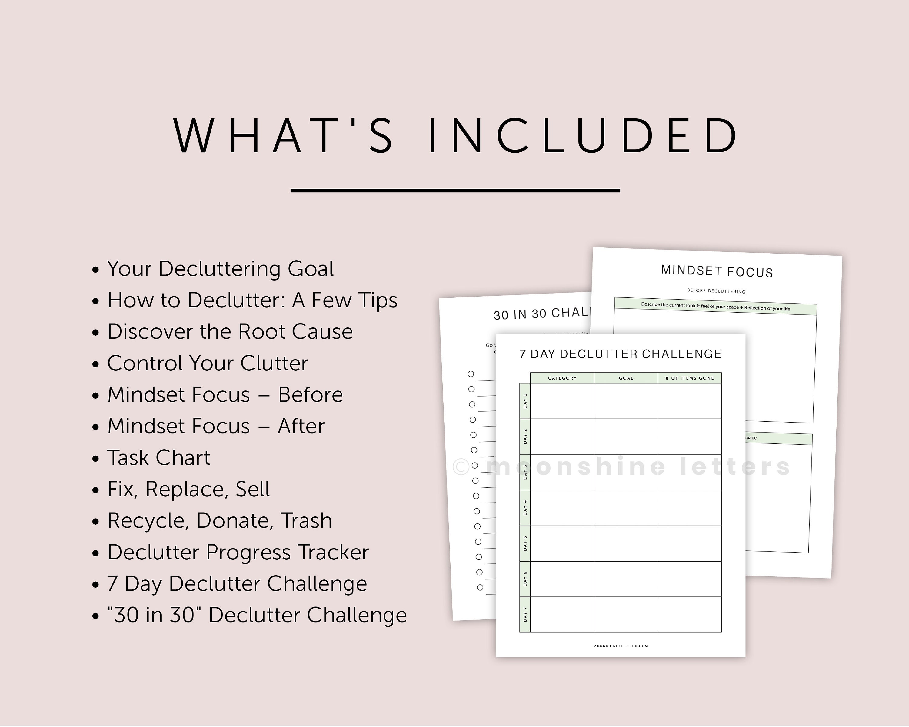 Declutter Planner Printable Decluttering Guide & Declutter - Etsy