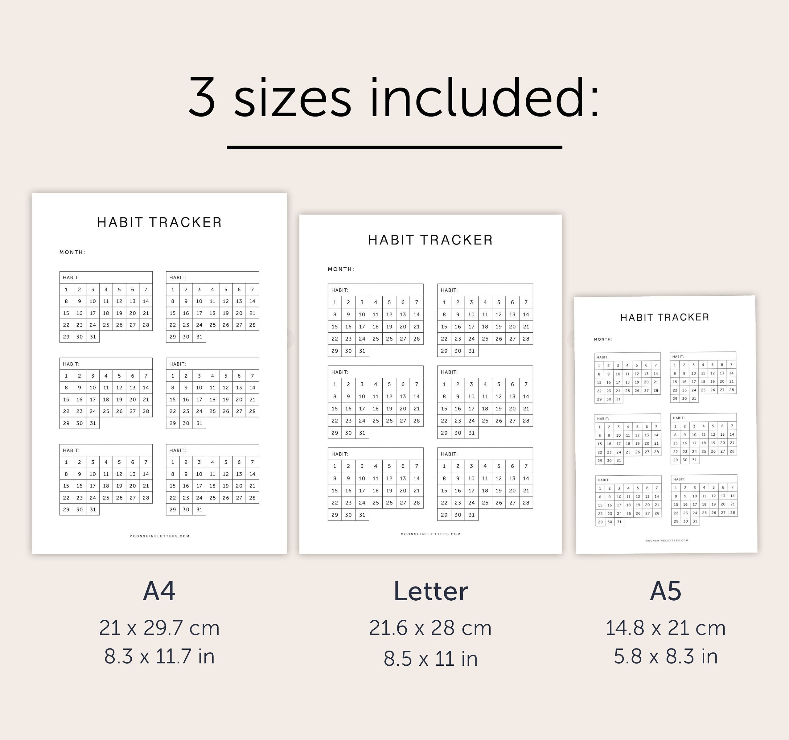 Monthly Habit Tracker Printable, PDF – DOWNLOAD - Etsy