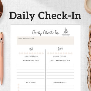 Daily Check in Journal Printable PDF DOWNLOAD - Etsy