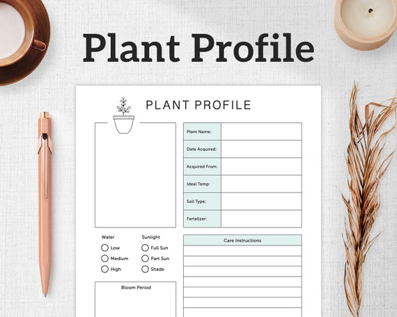 Plant Profile Card Template With Plant Care Instructions - Etsy