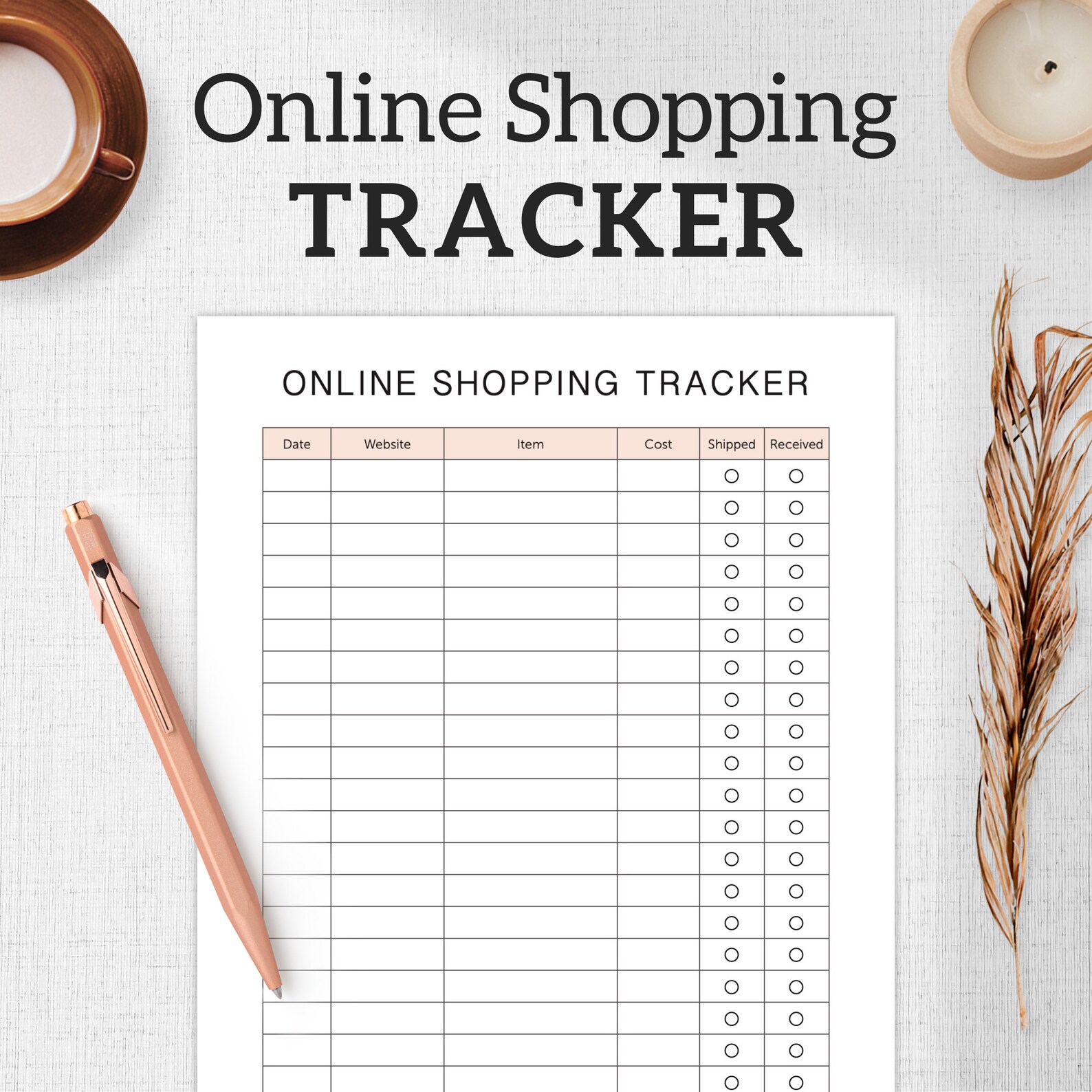 Online Purchase Tracker Printable, Online Shopping Tracker, PDF ...