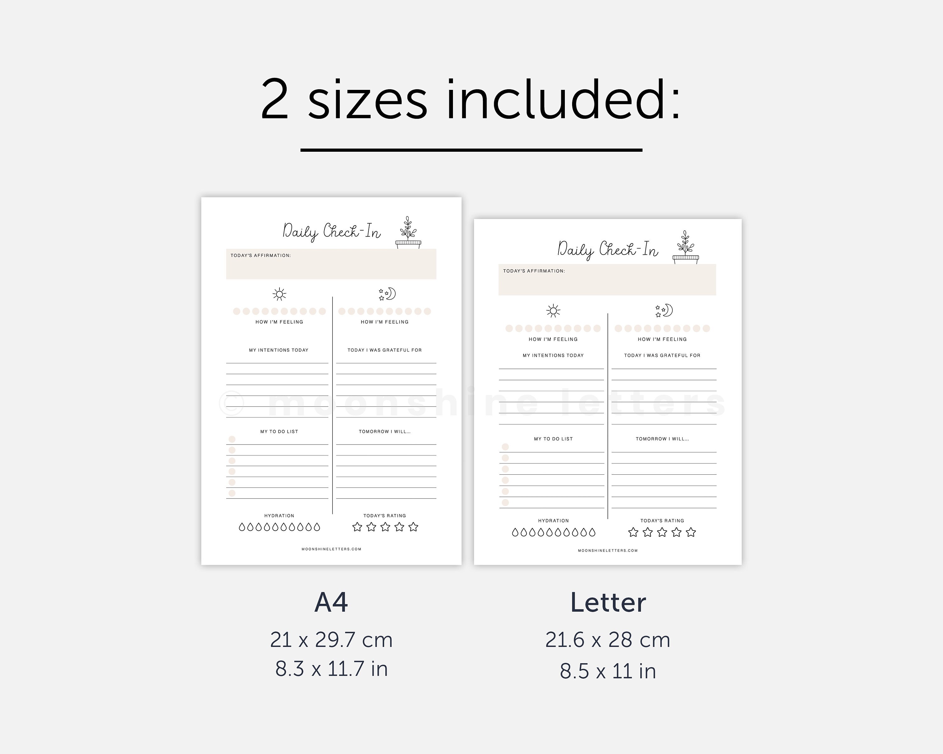 Daily Check in Journal Printable PDF DOWNLOAD - Etsy