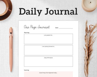 Daily Reflection Journal Printable PDF DOWNLOAD | Etsy