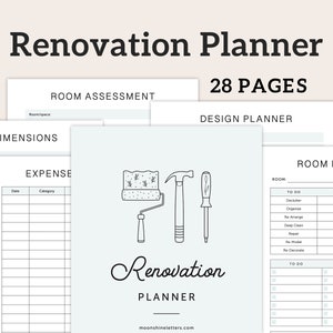 Home Renovation Planner Printable Home Remodel Planner PDF - Etsy