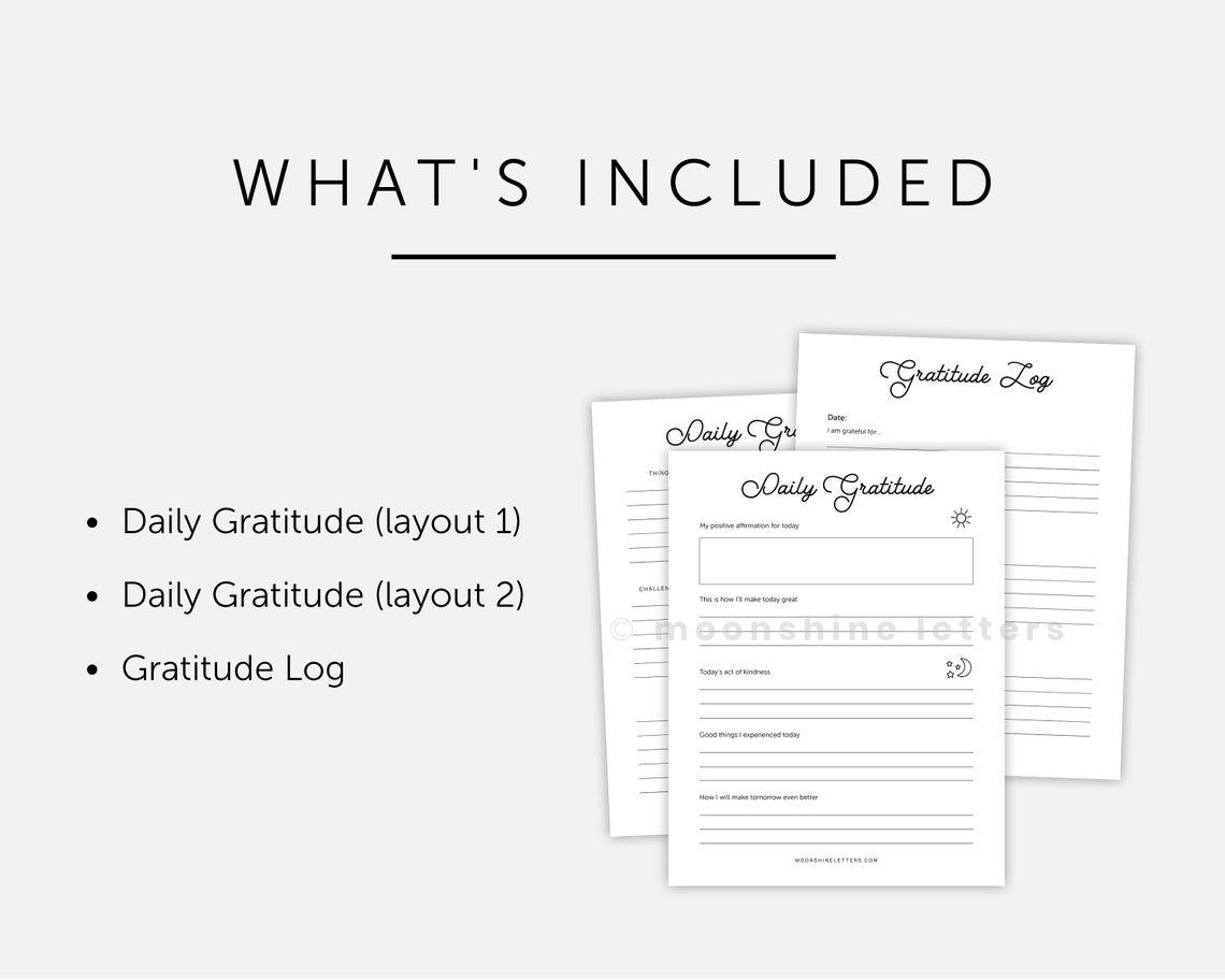 Daily Gratitude Journal Kit and Gratitude Log, Affirmation & Daily ...