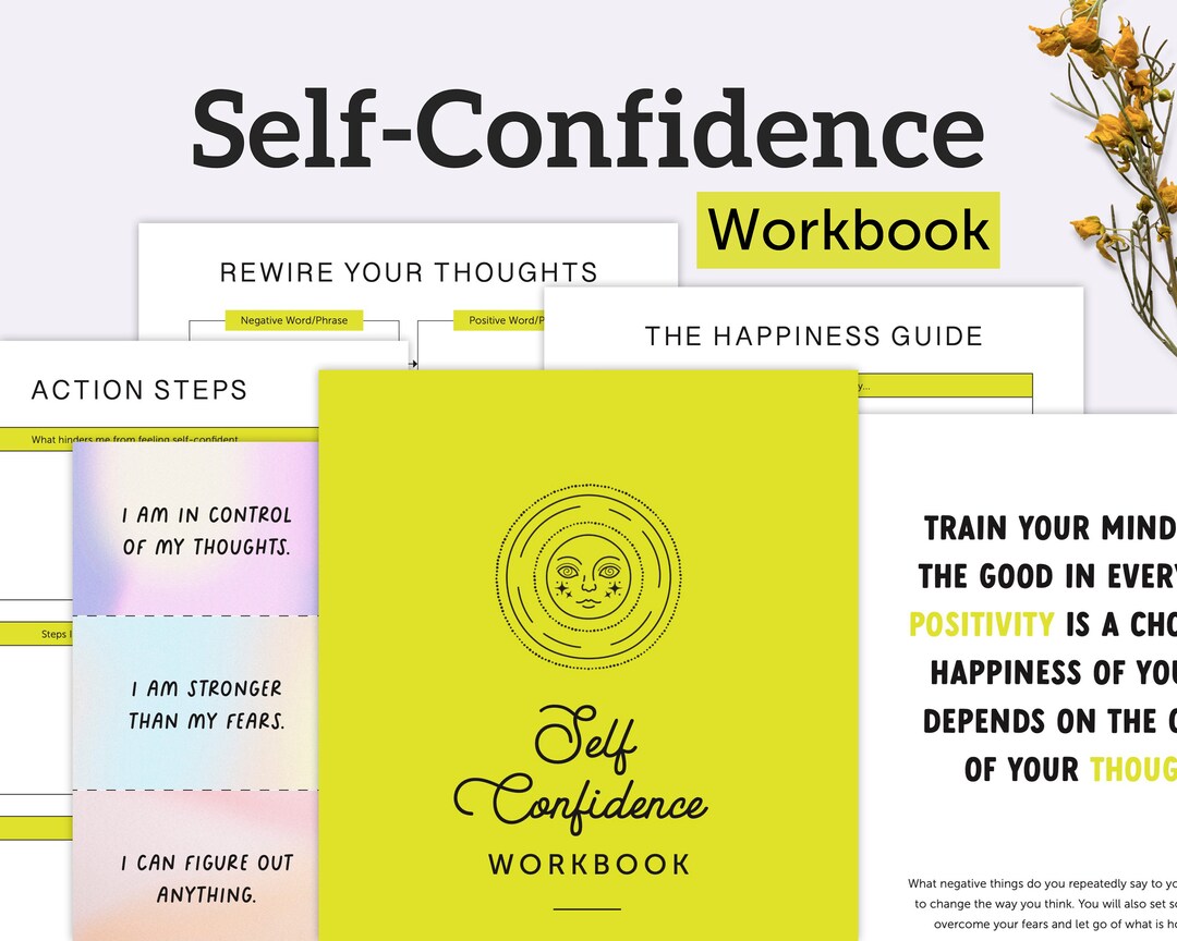 Self Confidence Workbook, Printable Self Esteem Worksheets With Journal ...
