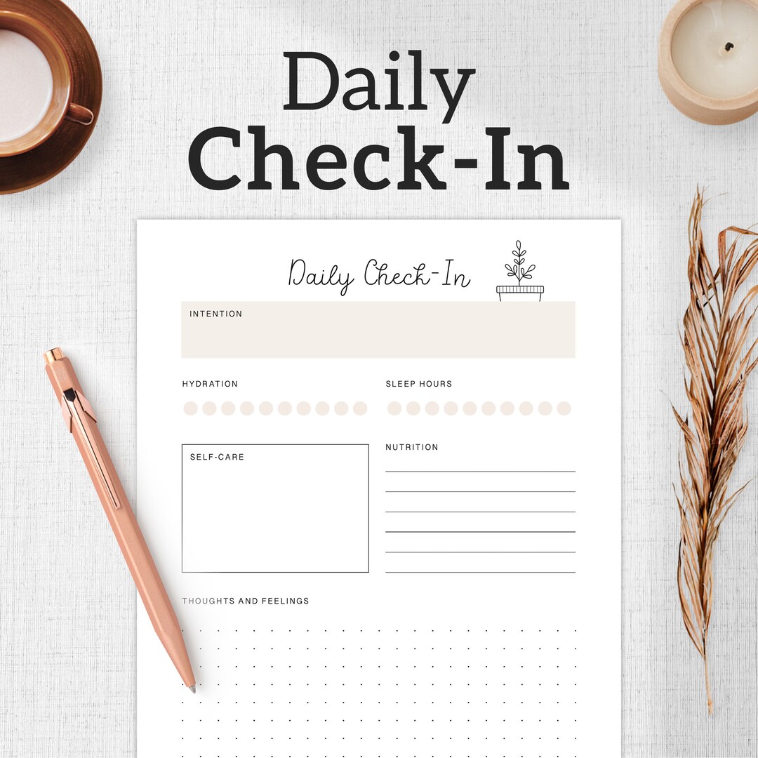 Daily Check in Journal Printable, PDF DOWNLOAD - Etsy