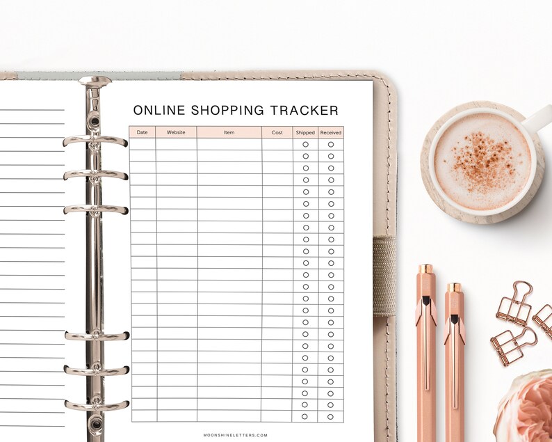 Online Purchase Tracker Printable Online Shopping Tracker - Etsy