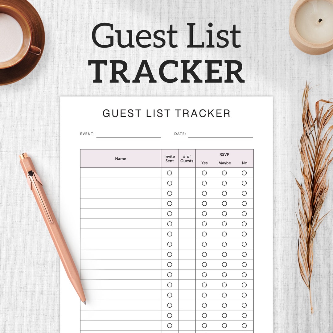 Guest List Tracker Printable, RSVP Tracking, PDF DOWNLOAD - Etsy