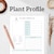 Plant Profile Card Template With Plant Care Instructions, Printable PDF ...