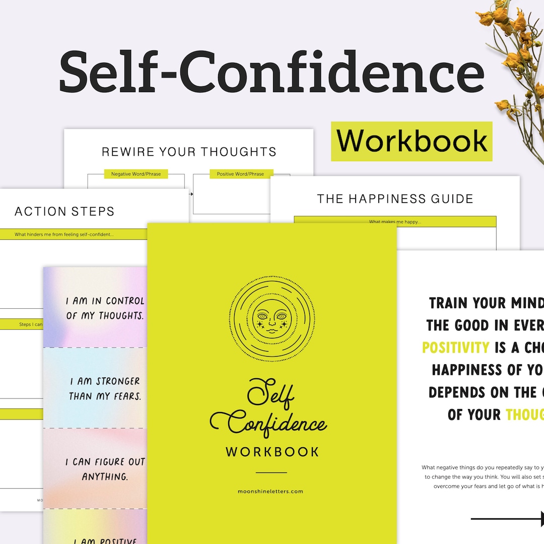 Self Confidence Workbook, Printable Self Esteem Worksheets With Journal ...