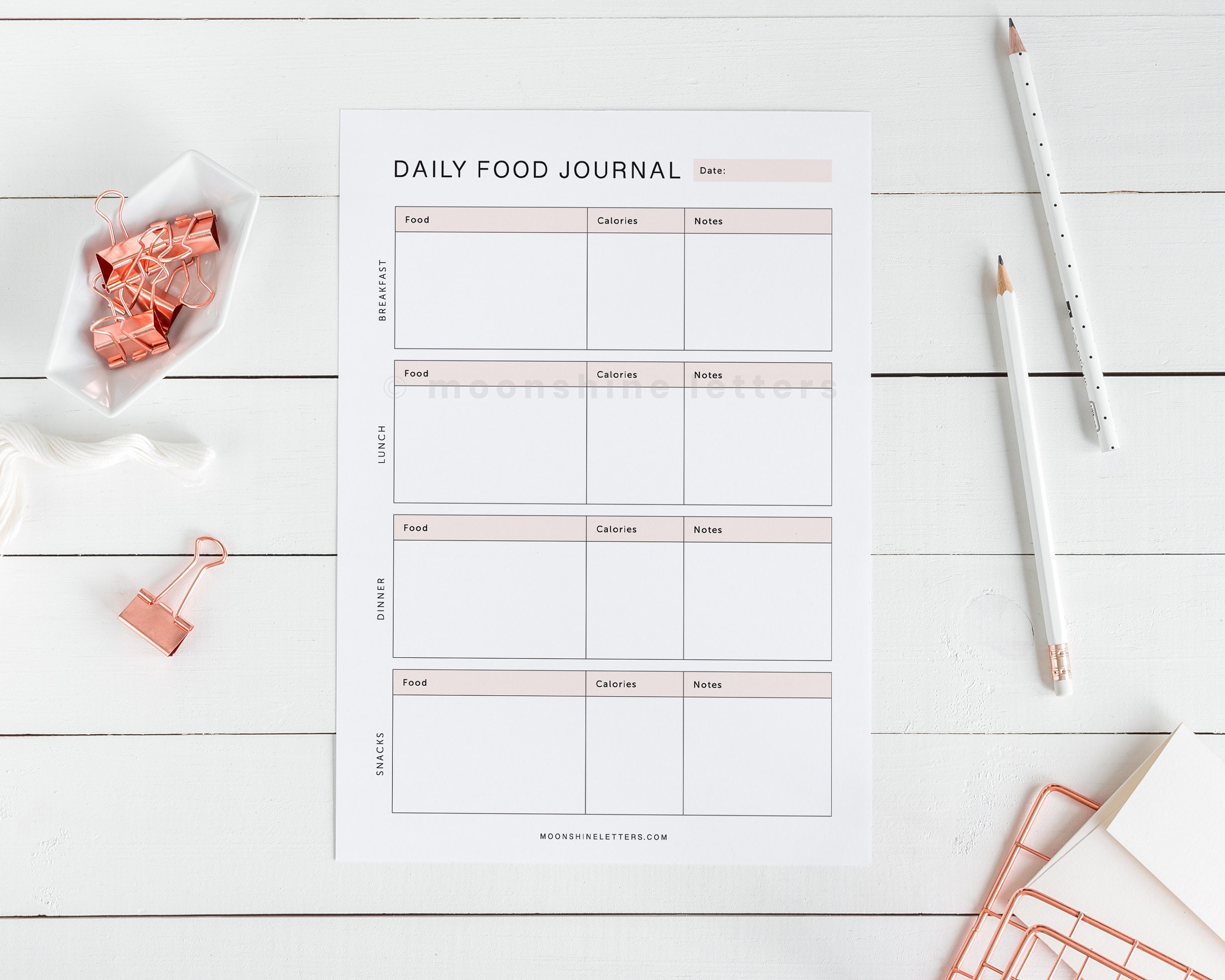 Meal Planner and Food Journal Printable Kit PDF DOWNLOAD - Etsy