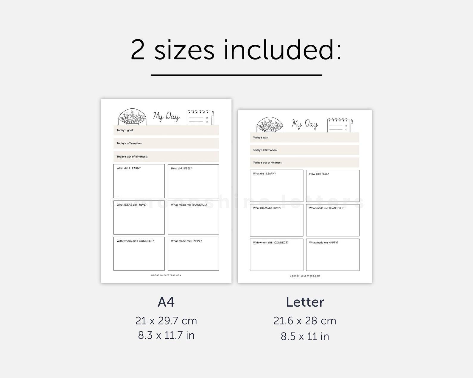 Daily Reflection Journal Printable PDF DOWNLOAD - Etsy