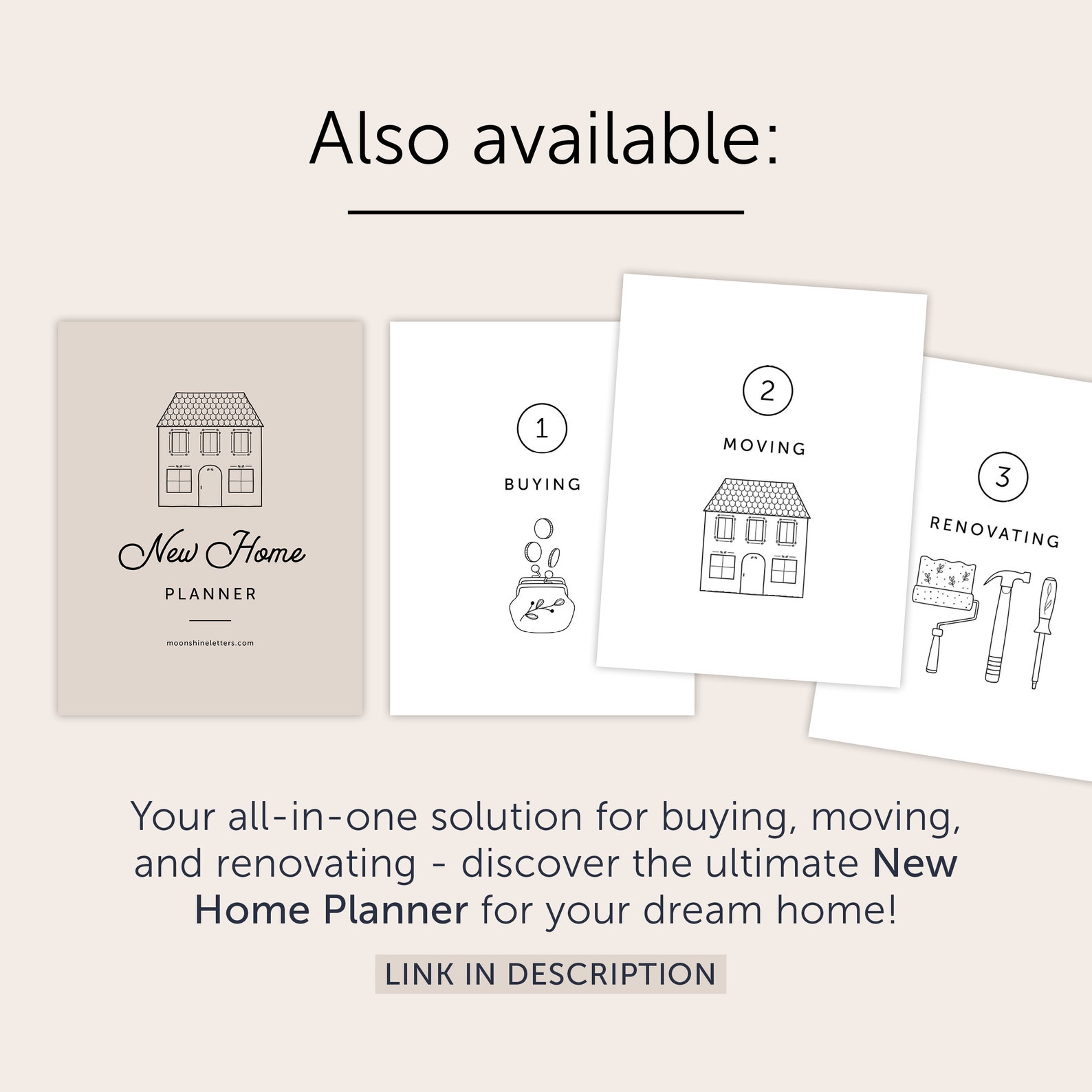 Home Renovation Planner Printable, Home Remodel Planner, Black & White ...