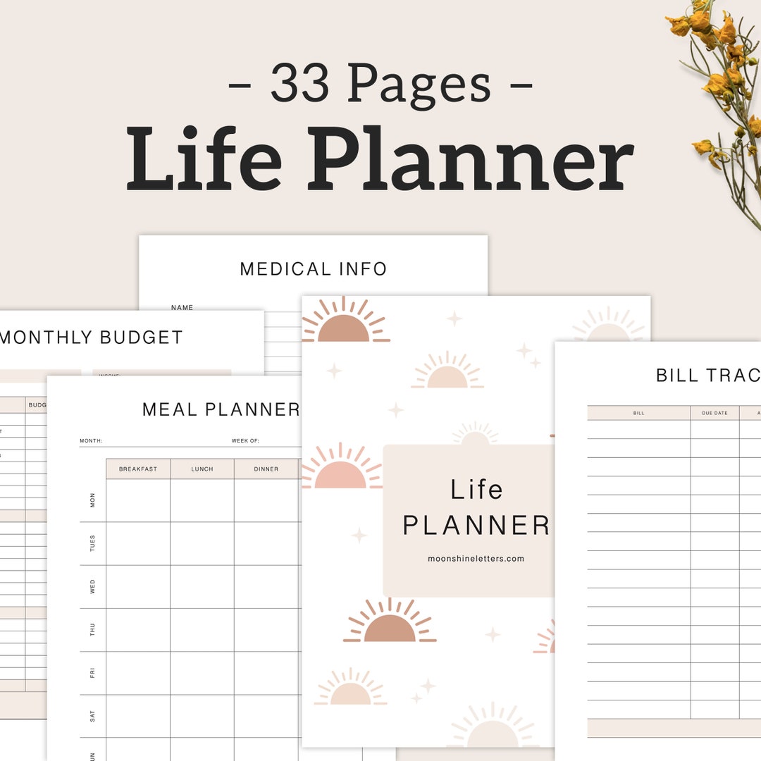 Life Planner Printable PDF – DOWNLOAD - Etsy