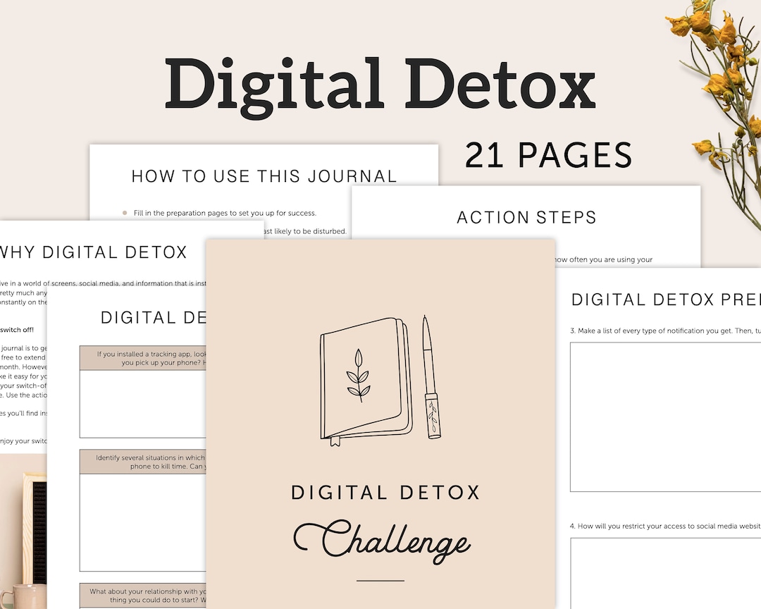 Digital Detox Challenge, Social Media Detox Planner With Printable ...