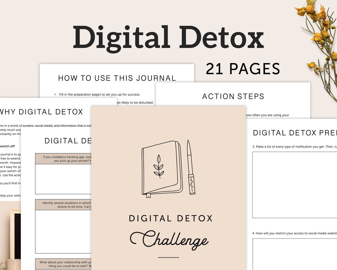 Digital Detox Challenge Social Media Detox Planner With - Etsy