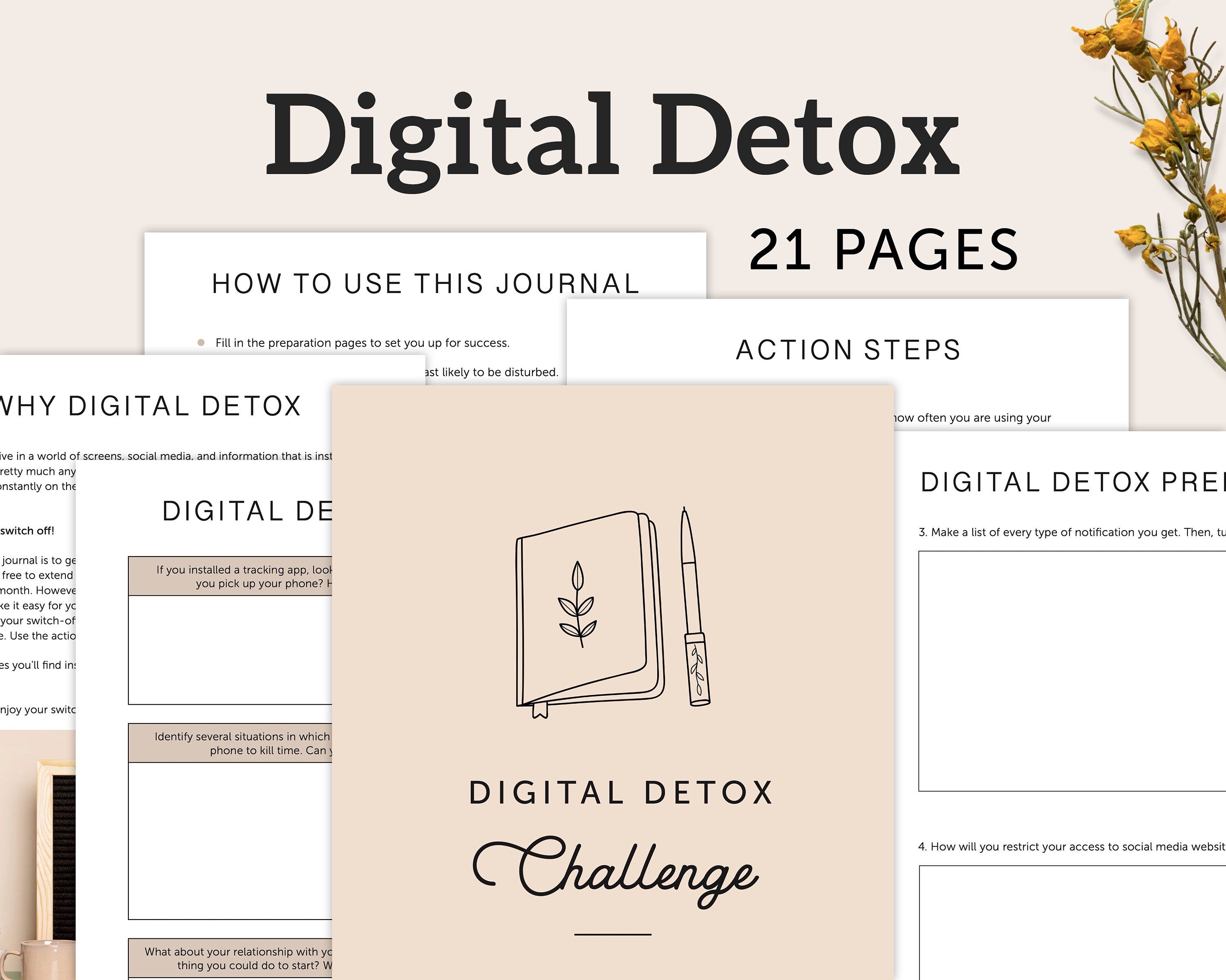 Digital Detox Challenge Social Media Detox Planner With - Etsy