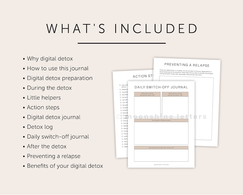 Digital Detox Challenge, Social Media Detox Planner With Printable ...