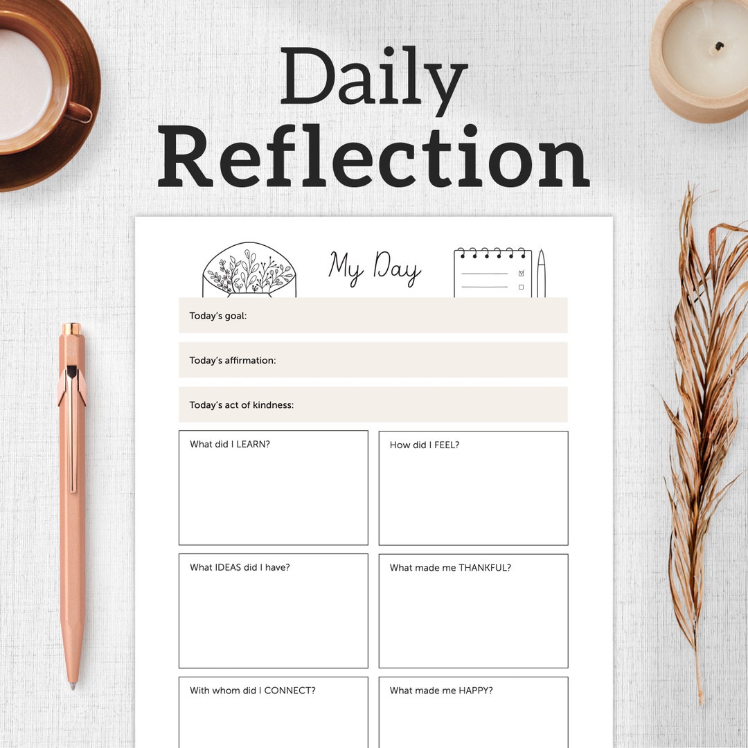 Daily Reflection Journal Printable, PDF – DOWNLOAD - Etsy